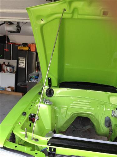 Mustang Hood Prop Rod Polished Stainless Steel (79-87)