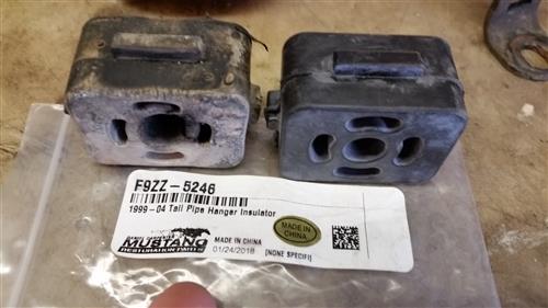 Mustang Rear Tail Pipe Hanger Rubber Insulator Pair (99-04) GT/Cobra ...