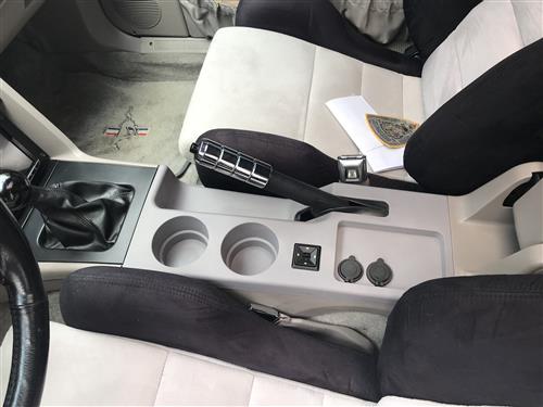 Fox Body Cup Holder Center Console Panel - Gray | 1987-93 Mustang